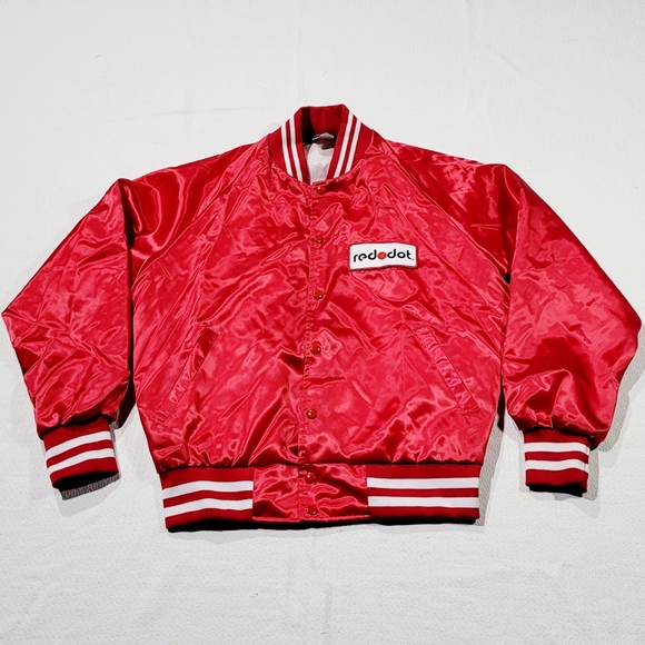 Sportsmaster | Jackets & Coats | Vintage Red Dot Red Satin Varsity ...